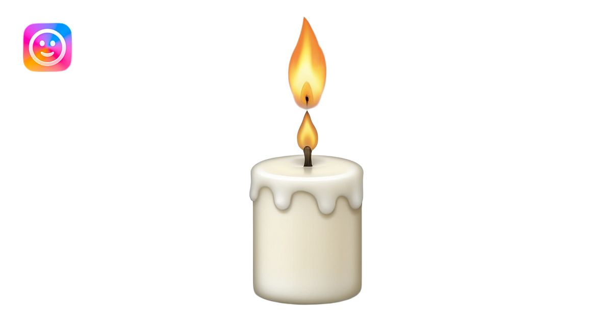 A simple emoji-style illustration of a candle with no flame, the wick ...