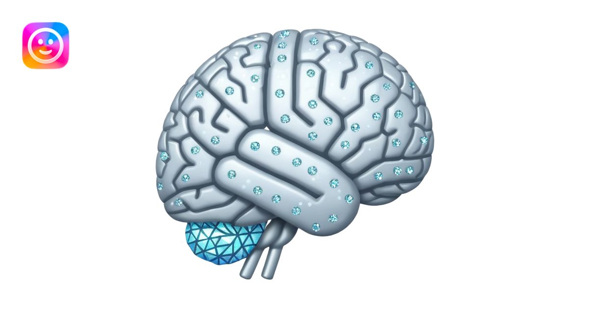 glitter white brain emoji | AI Emoji Generator