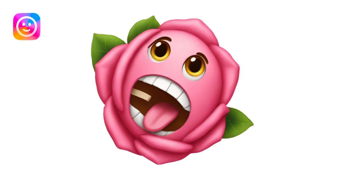 emoji with rose in its mouth emoji | AI Emoji Generator