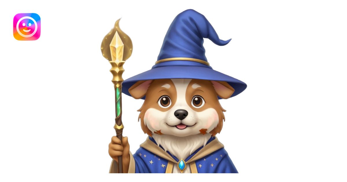 Dog wizard emoji | AI Emoji Generator