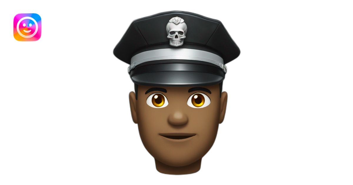black skull hat policeman emoji | AI Emoji Generator