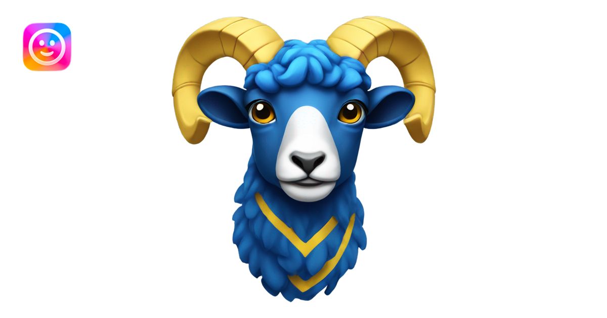 Blue and yellow ram emoji | AI Emoji Generator