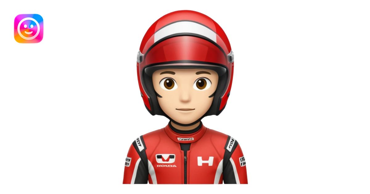 honda motorcycle racer with full face helmet emoji | AI Emoji Generator