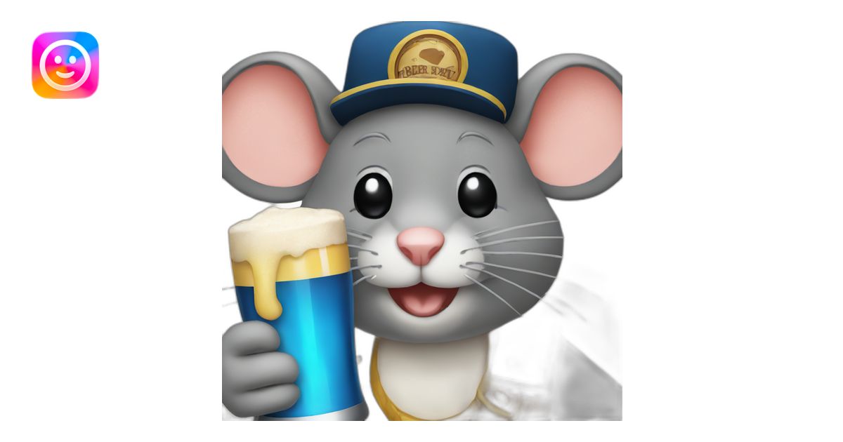 a mouse drinking beer emoji | AI Emoji Generator
