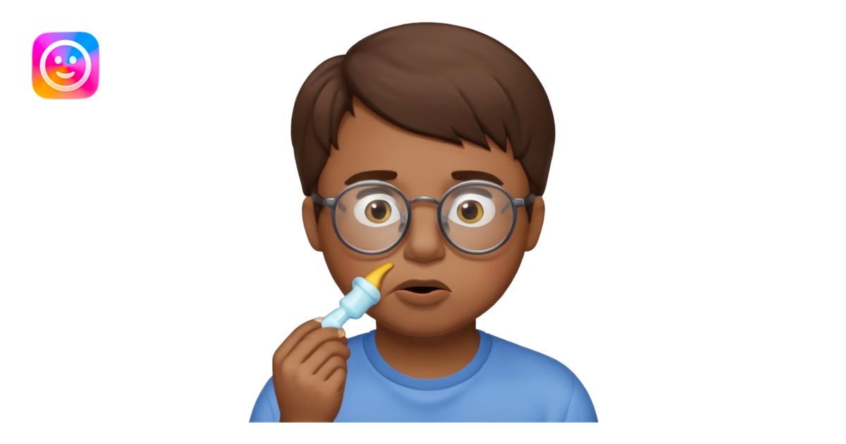 Fat sad guy with brown hair and glasses sucking on binky emoji | AI ...