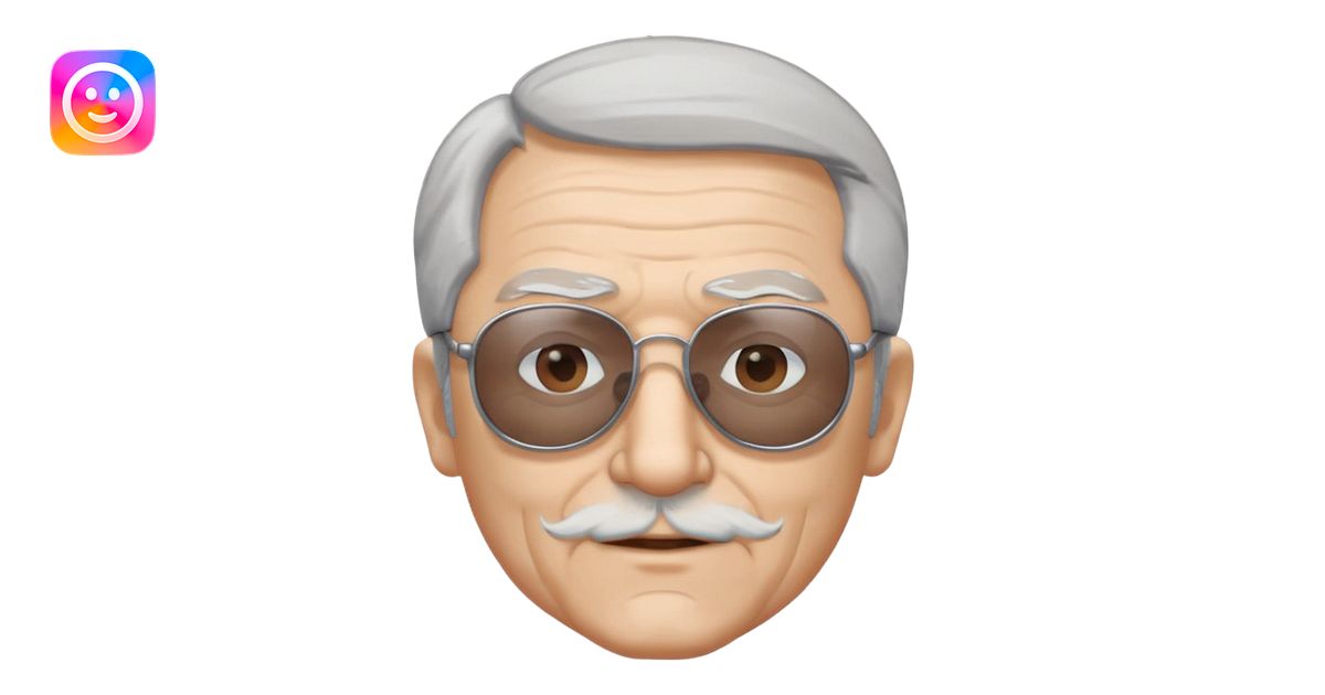 old man white neutral face with sunglasses emoji | AI Emoji Generator