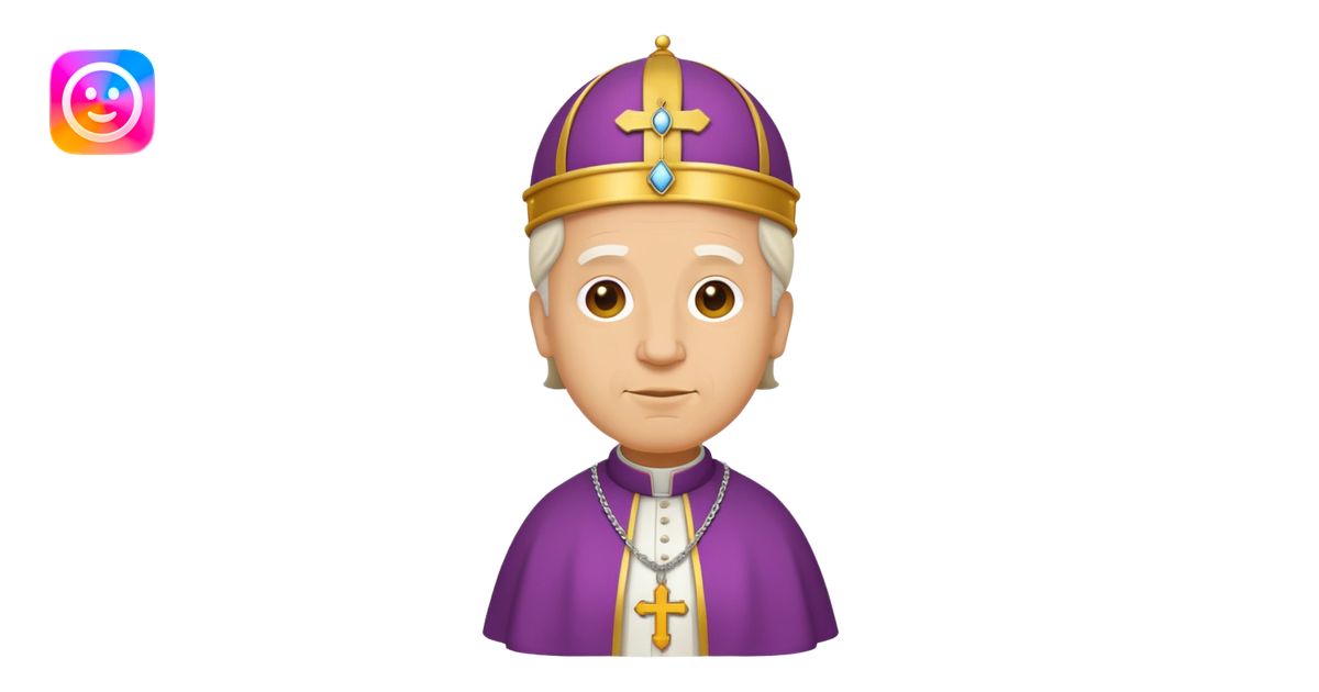 Pope Leo XIV as an expressive emoji icon, simplified, bold outlines ...