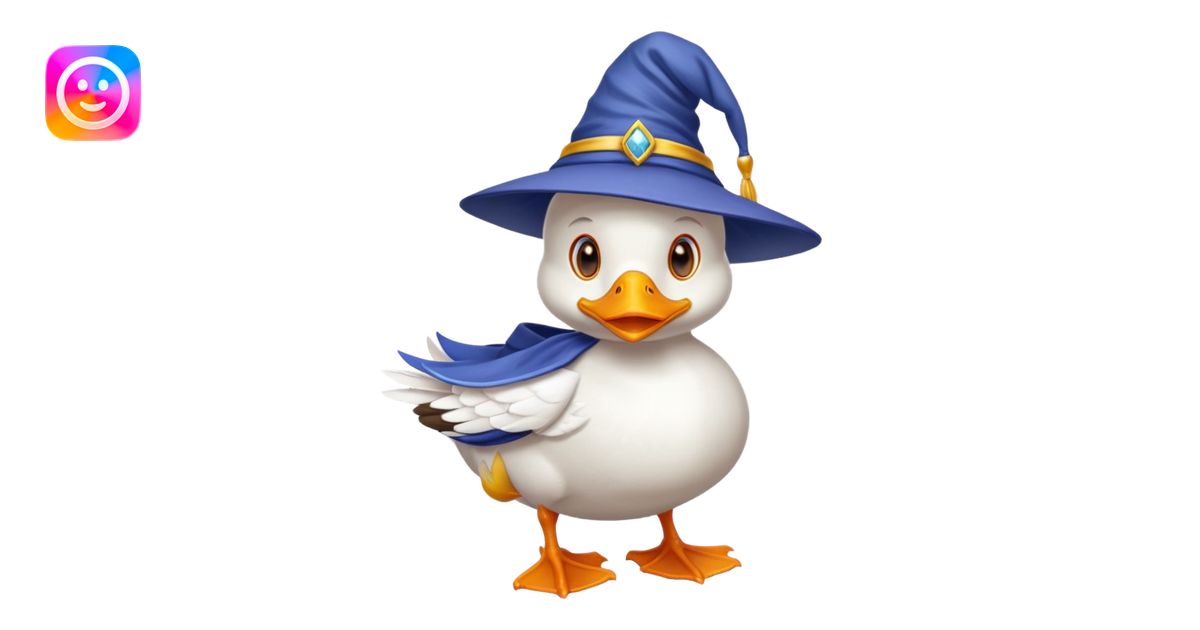 Duck in wizard hat emoji | AI Emoji Generator