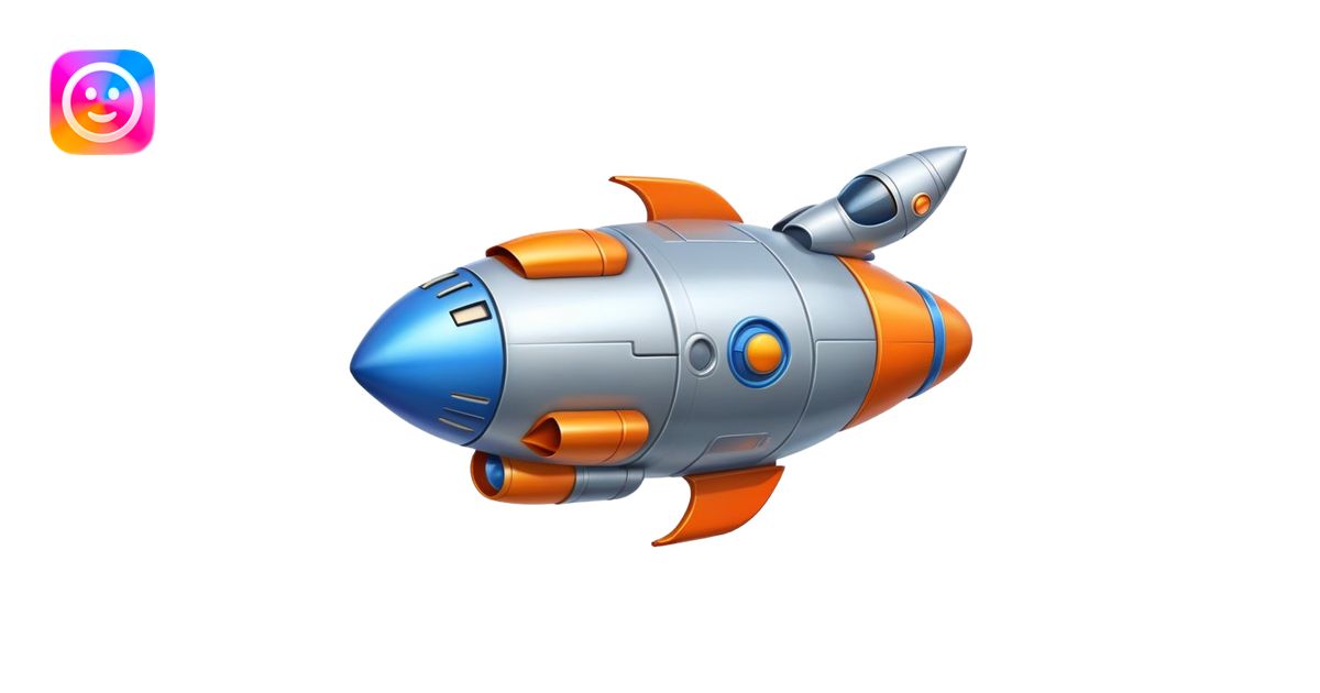 Spaceship with a large rounded belly in the middle, rocket boosters ...