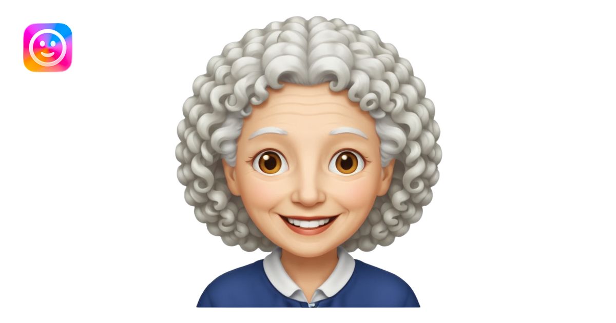 old woman with white curly hair emoji | AI Emoji Generator