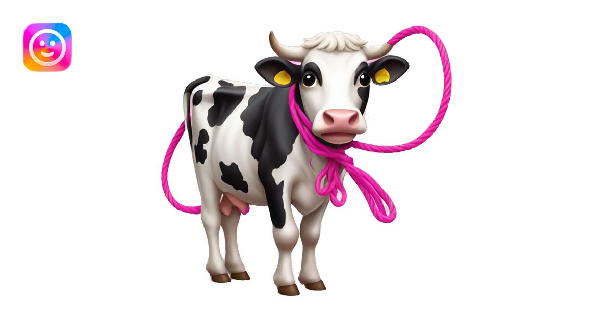 cow with a pink lasso emoji | AI Emoji Generator