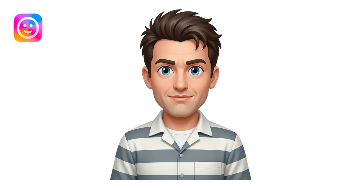 A crazy guy in a straitjacket with messy hair emoji | AI Emoji Generator