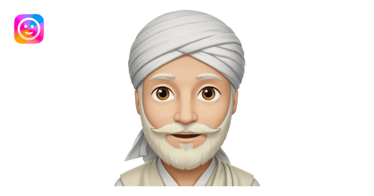 mullah wise elder with a gentle smile wearing a turban emoji | AI Emoji ...