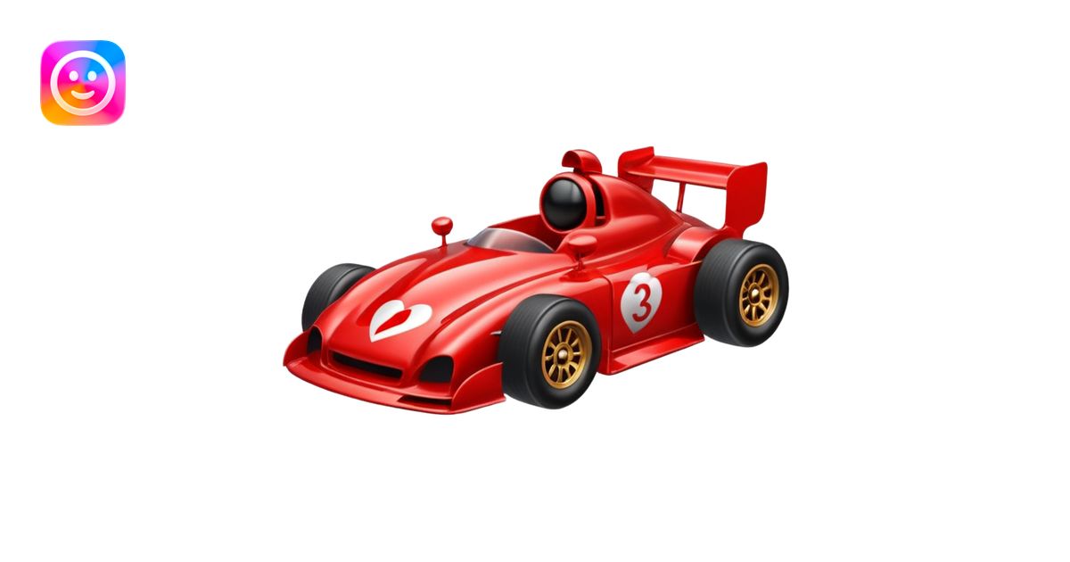 heart driving in a race car emoji | AI Emoji Generator