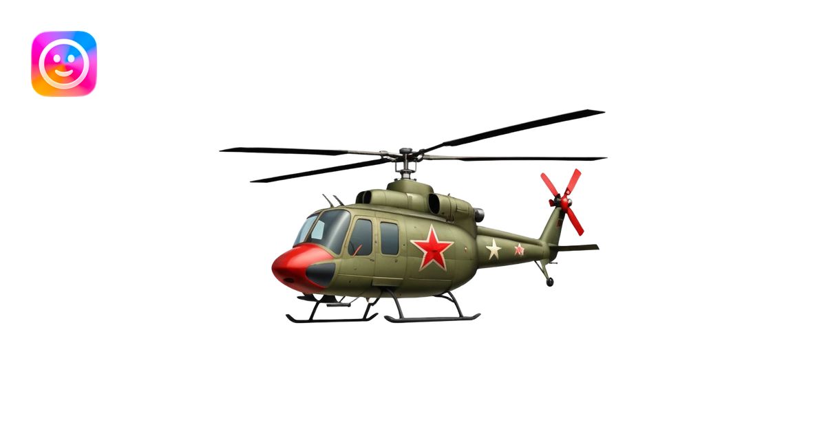 WW2 style helicopter with red star emoji | AI Emoji Generator