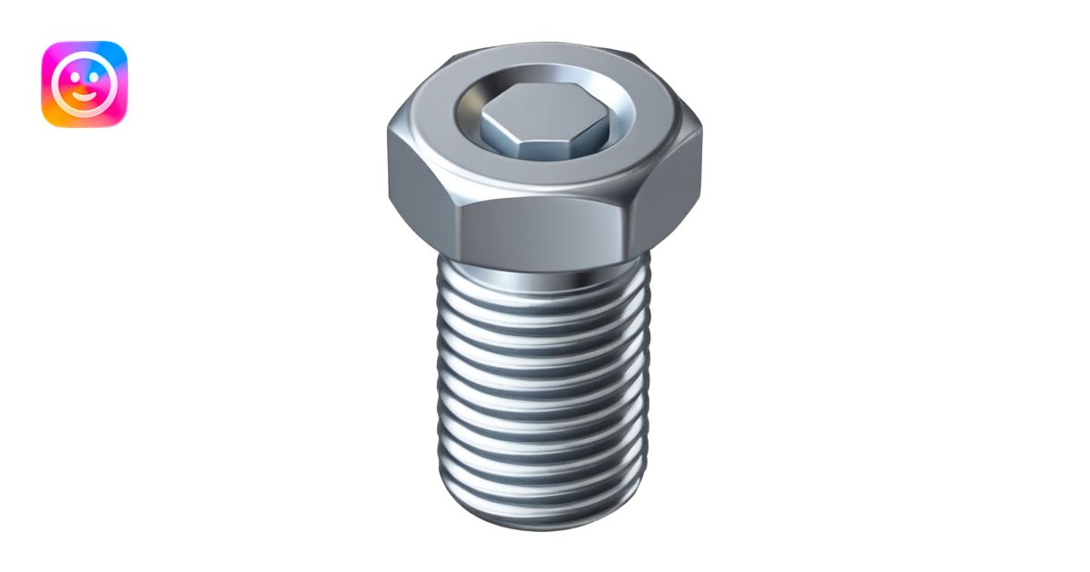 steel hex bolt close-up. emoji | AI Emoji Generator