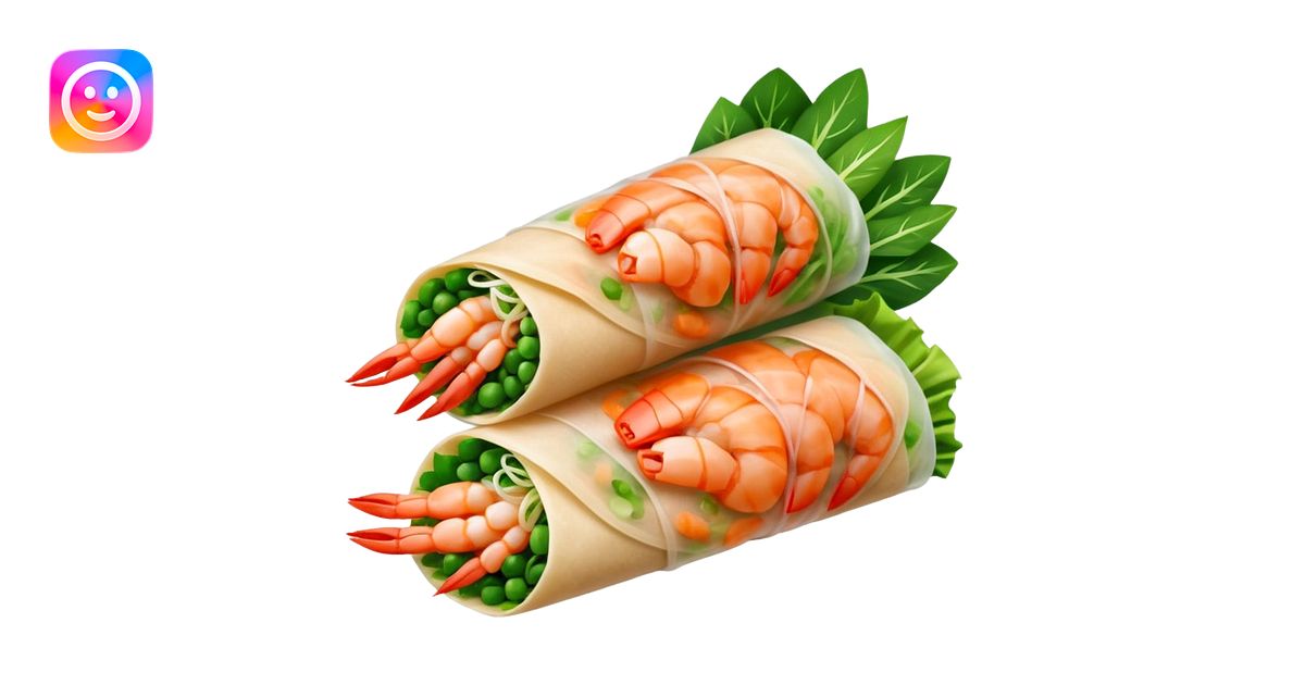 Vietnamese spring roll with a shrimp and green onion emoji | AI Emoji ...