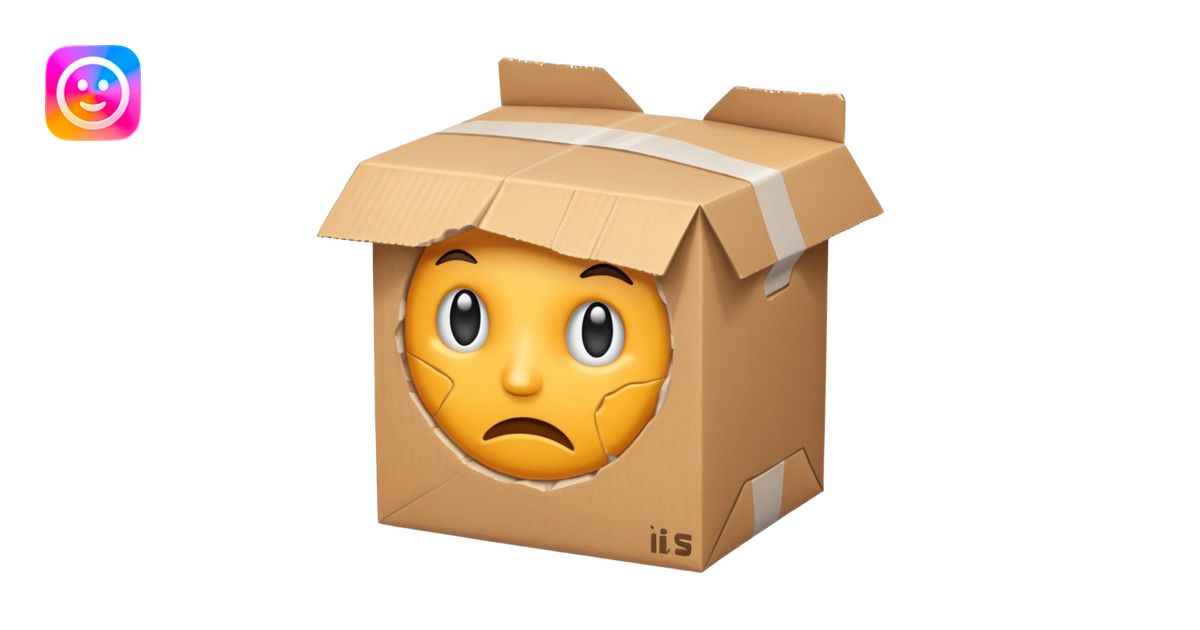 Generate a realistic emoji-style icon of the a package which is empty ...