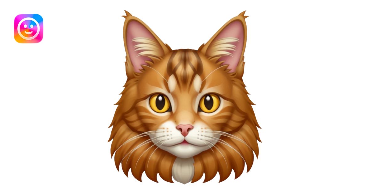 maine coon roux et gris rayé emoji | AI Emoji Generator