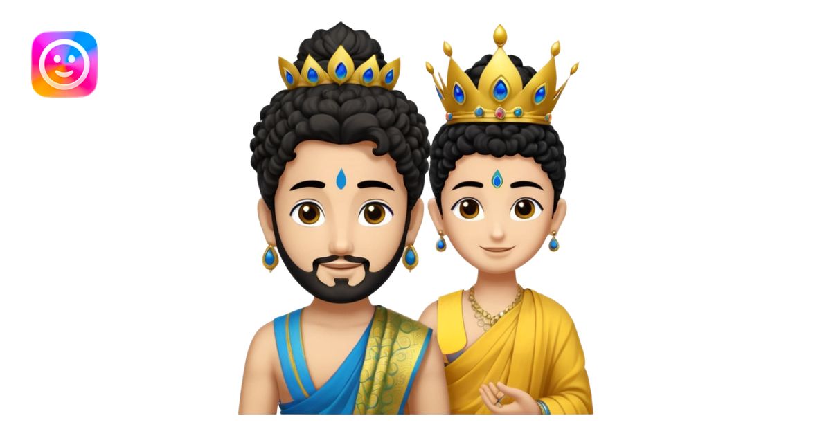 Create a Jesus, Krishna, and Buddha standing together. Krishna: bright ...