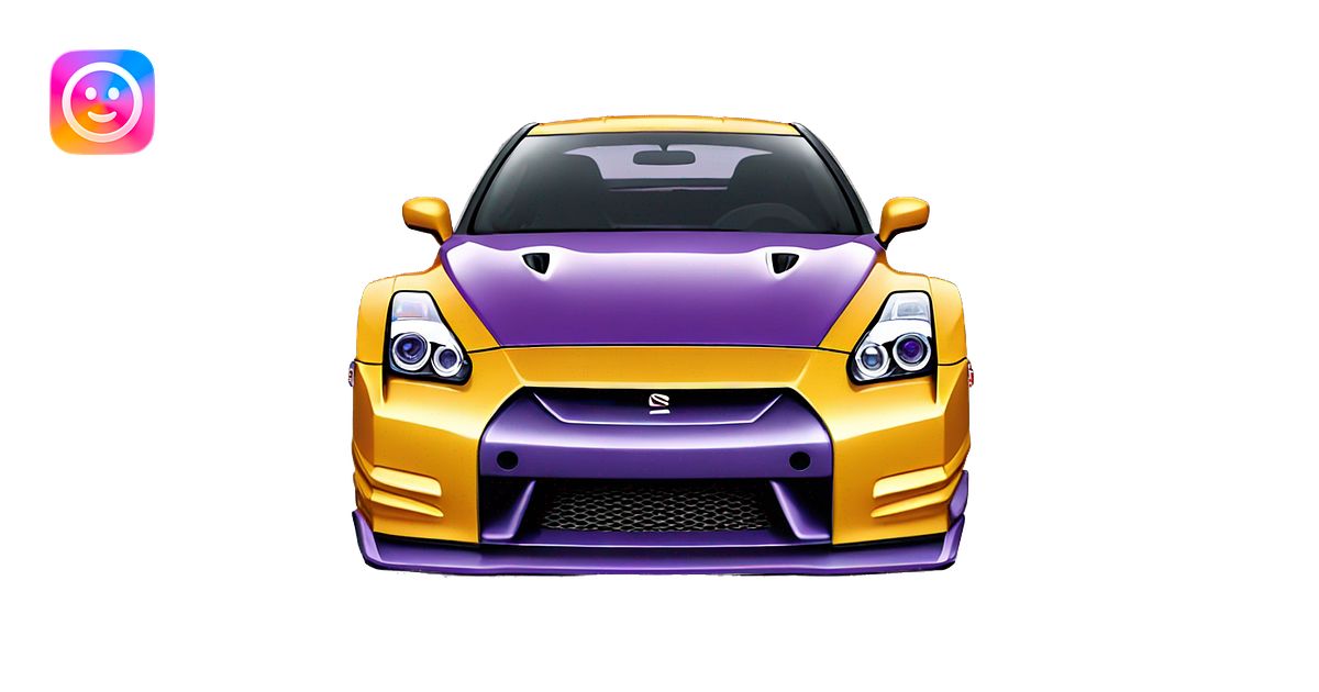nissan r35 gtr with purple emoji | AI Emoji Generator
