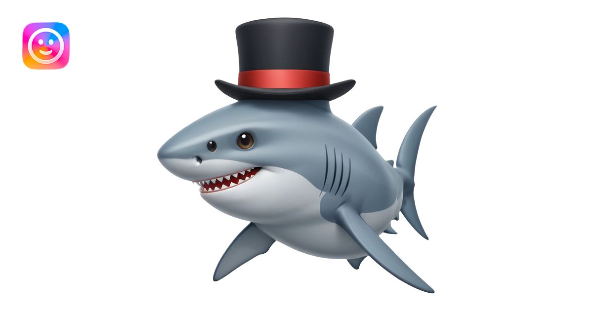 Shark with a top hat emoji | AI Emoji Generator