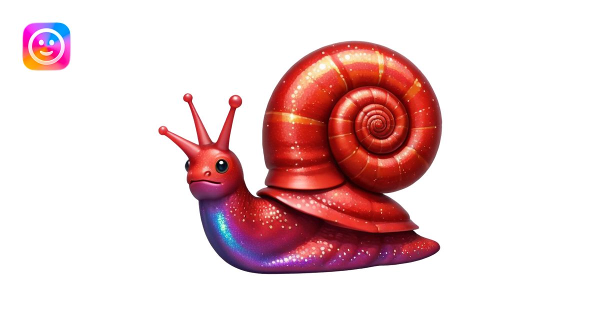 red glitter snail emoji | AI Emoji Generator