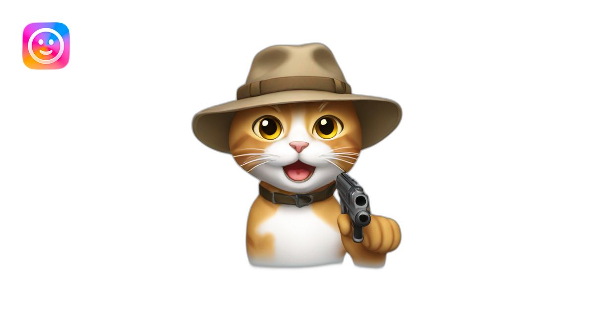 Shooting cat emoji | AI Emoji Generator