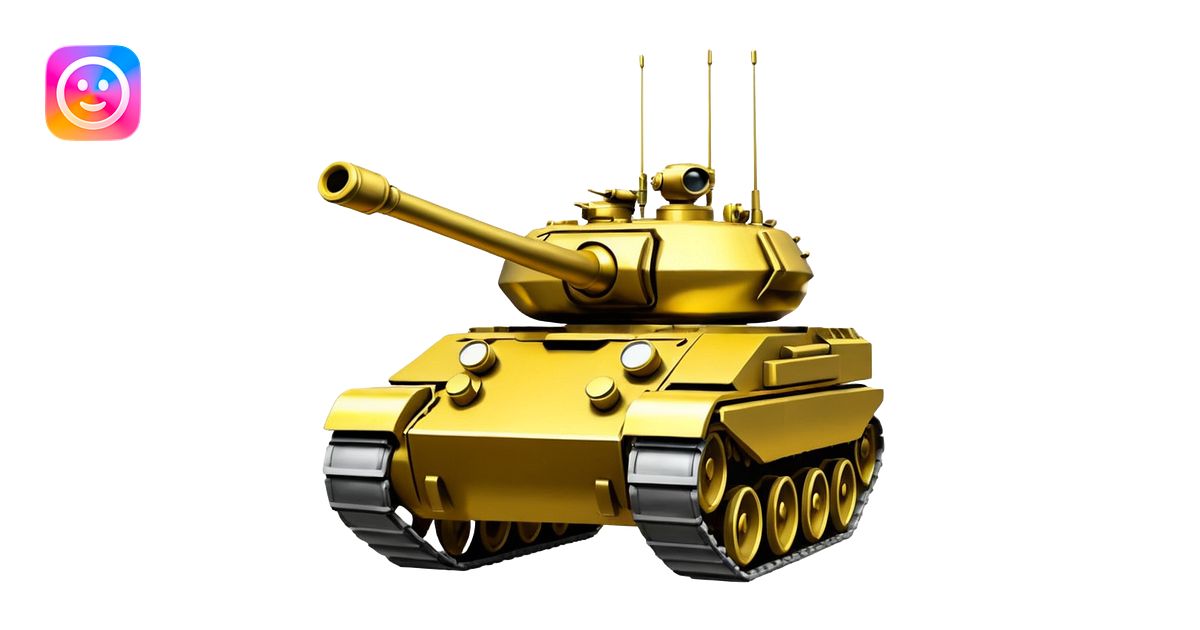 A glitch style tank emoji | AI Emoji Generator
