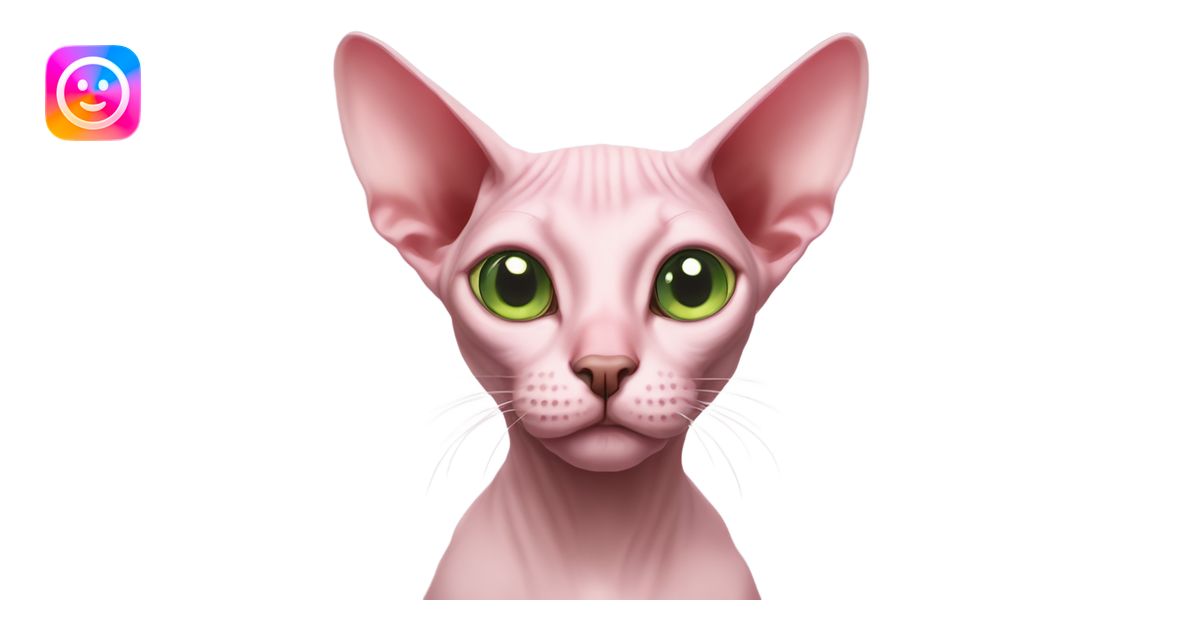 Pink sphinx cat with one eye blue and one eye green emoji | AI Emoji ...
