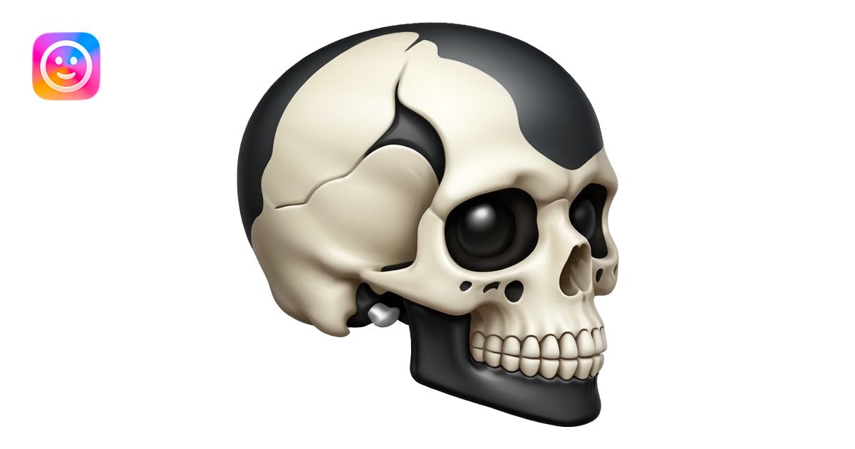 premium skull emoji but show ing its rigth side of face emoji | AI ...