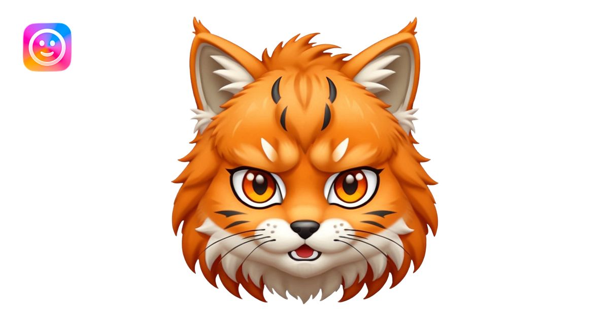 Chibi Sticker lynx angry emoji | AI Emoji Generator