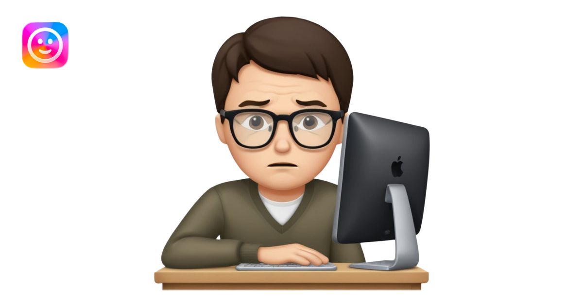 a man in front of a computer annoyed emoji | AI Emoji Generator