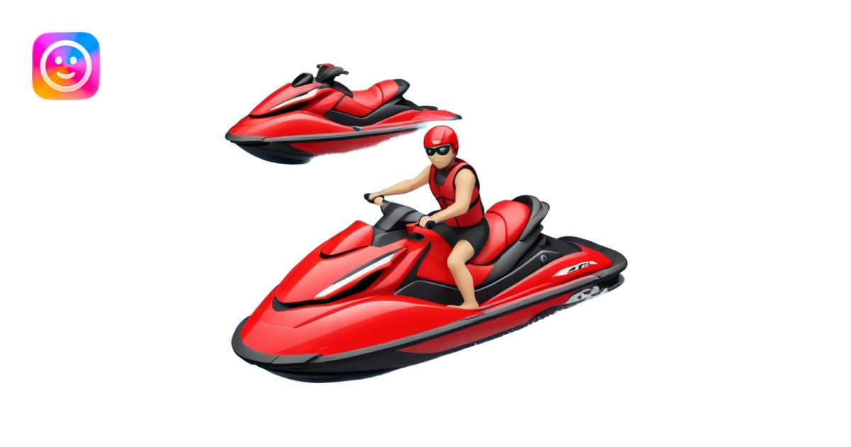 jet ski (red black and white all in the same amount. maybe a red a bit ...