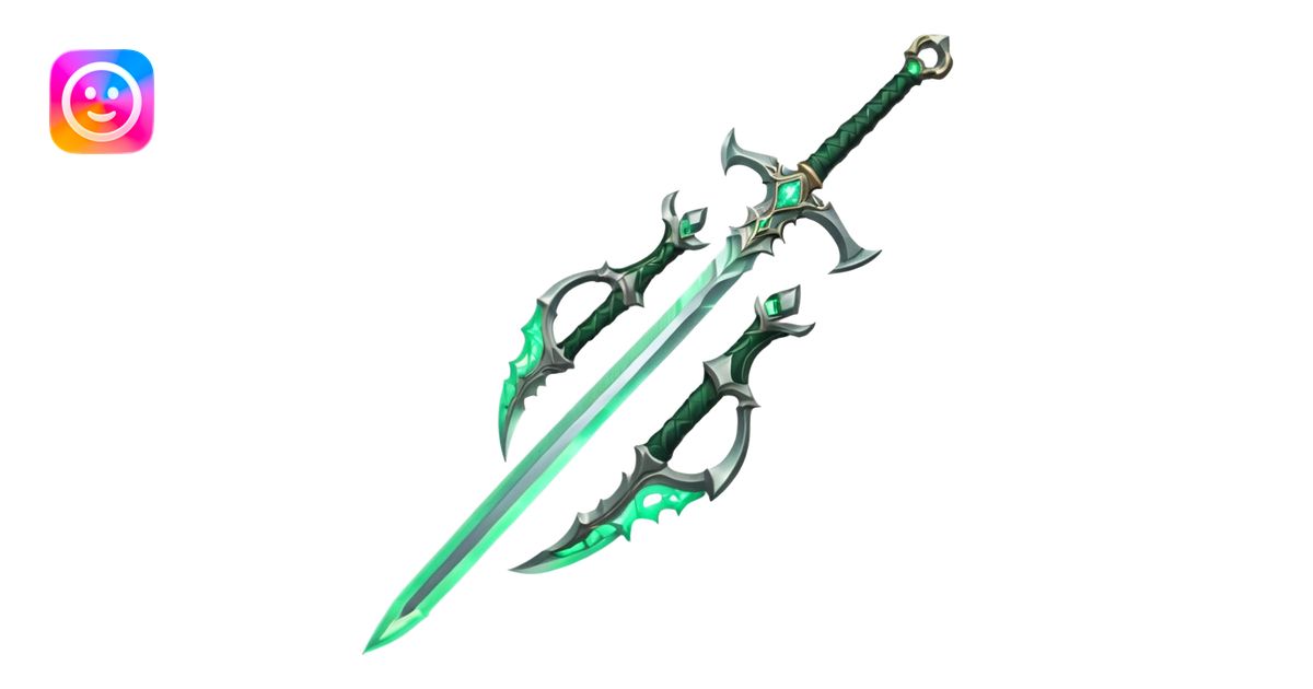 magical greatsword with a Eldritch green fire powers in it emoji | AI ...