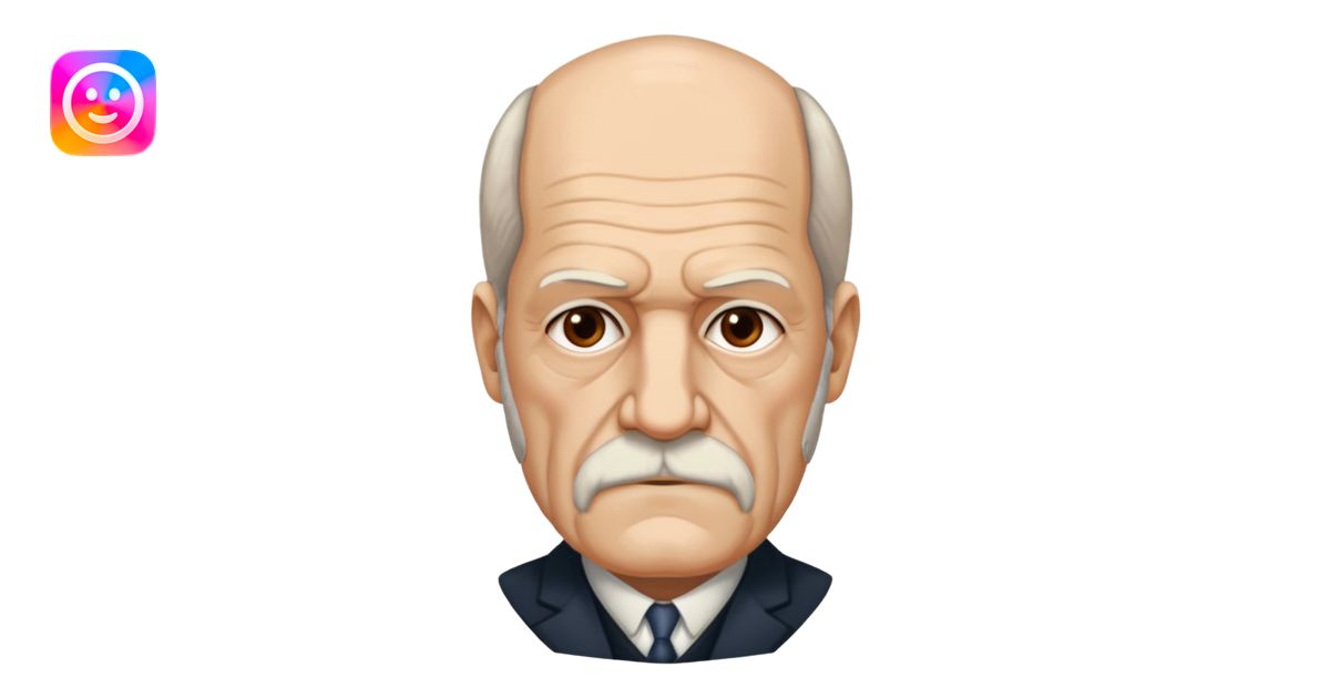 Sigmund Freud saying Δεν απαντώ emoji | AI Emoji Generator