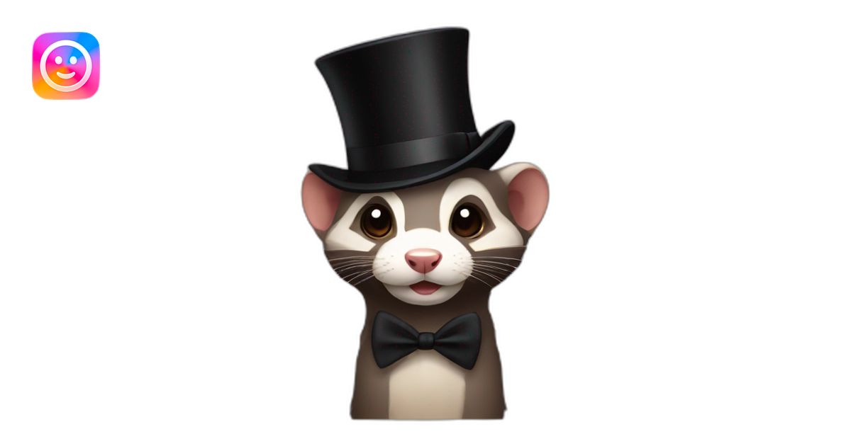 Ferret in top hat emoji | AI Emoji Generator