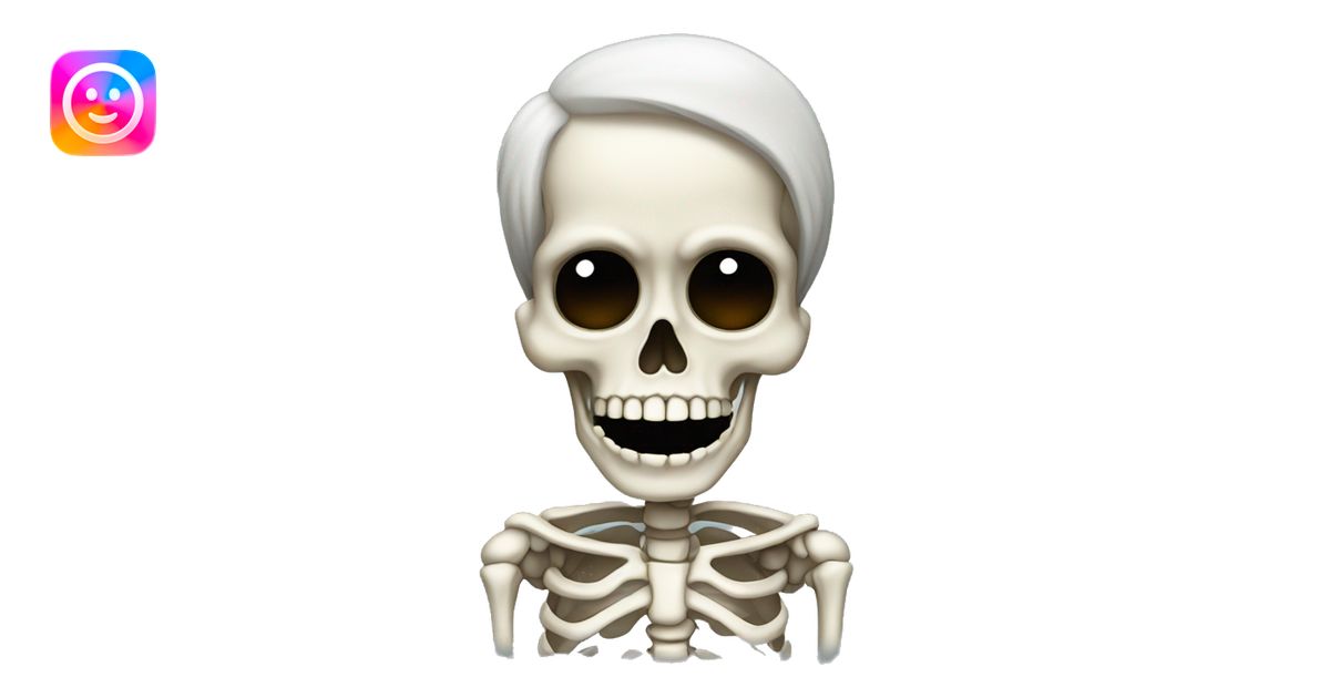 Skeleton with hair emoji | AI Emoji Generator