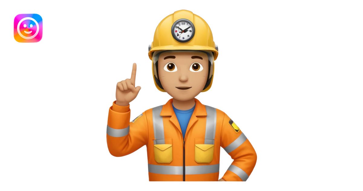 a guy wearing safety outfit with helmet standing and pointing finger to ...