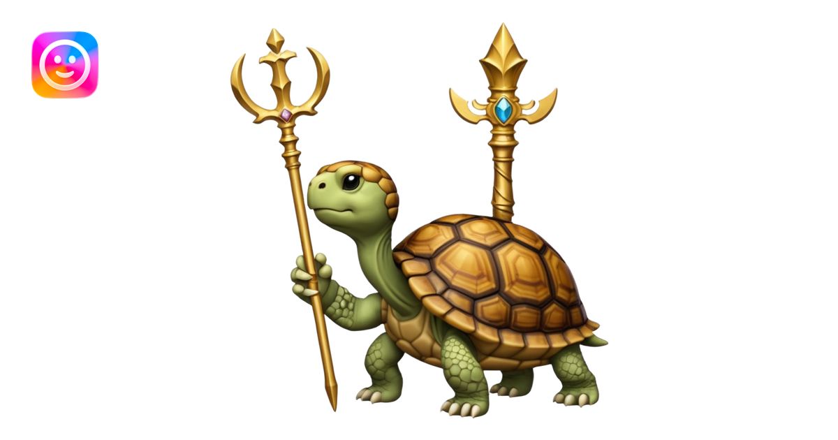 royal staff tortiose with scepter in left hand emoji | AI Emoji Generator