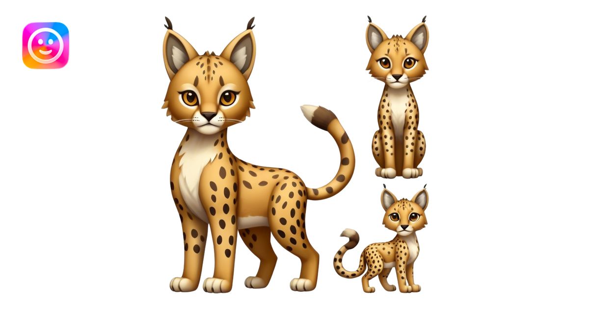 Cute realistic bobcat-lynx-cheetah-caracal-leopard-hybrid-Fakemon full ...