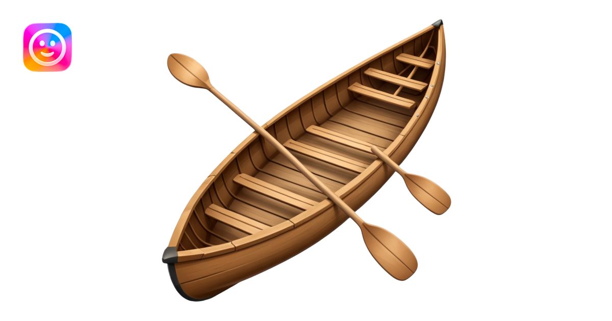 Wooden canoe with 2 paddles emoji | AI Emoji Generator
