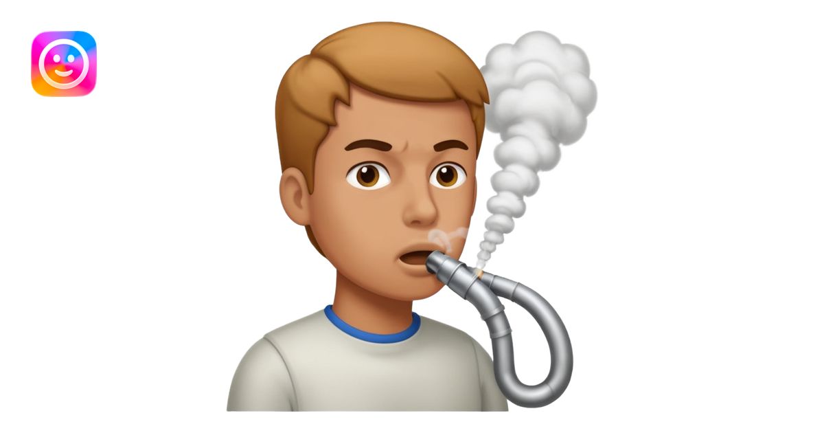 A nose that inhales exhaust fumes with power emoji | AI Emoji Generator