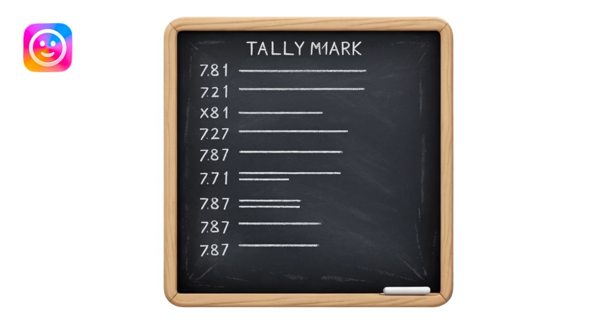 blackboard with white tally marks emoji | AI Emoji Generator