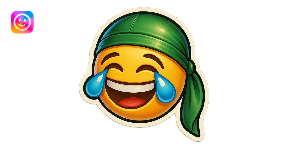 lol face laughing crying make him smile Change His durag To Green emoji ...