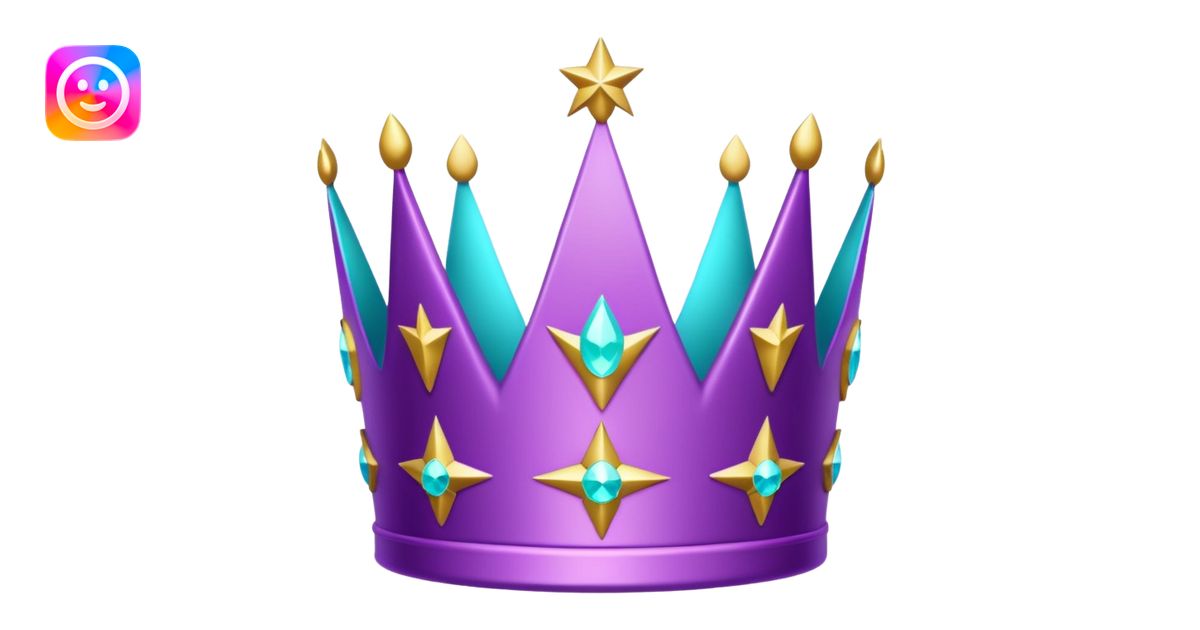 Feeling purple cian crown shine star glitter emoji | AI Emoji Generator