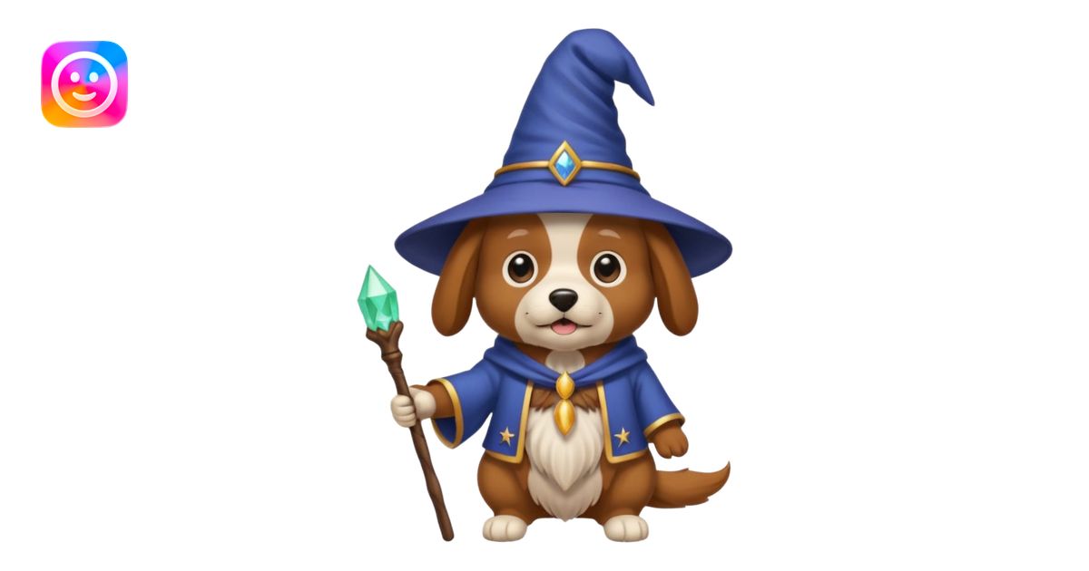 Dog wizard emoji | AI Emoji Generator
