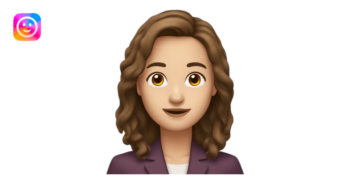 a presenter with shoulder-length brown hair and brown eyes emoji | AI ...