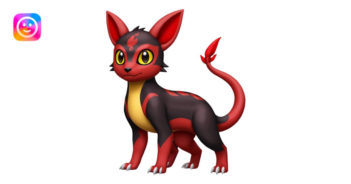 Umbreon-Charmeleon-Guilmon-fusion emoji | AI Emoji Generator