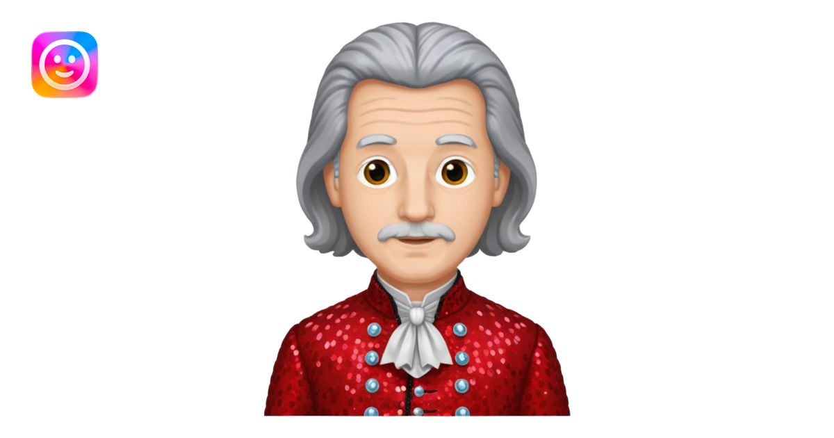 Johann Konrad Dippel (1673-1734) with gray hair, red sequin outfit ...